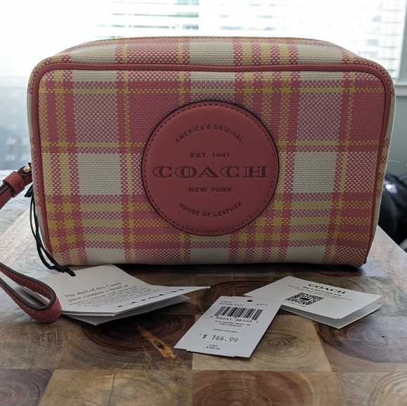 Coach | Bags | Coach Dempsy Boxy Cosmetic Case Refined Pebbled Leather ...